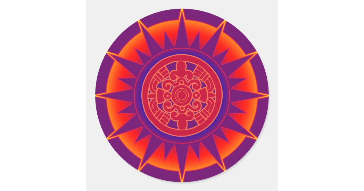 Aztec Sun Design Stickers | Zazzle