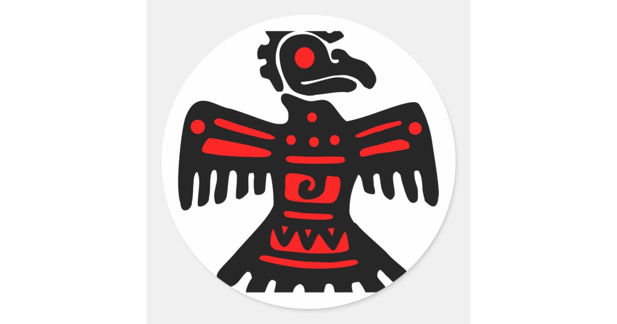 Aztec Thunderbird Classic Round Sticker | Zazzle
