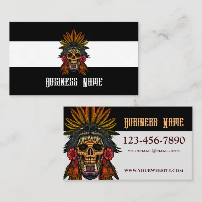 Aztec Warrior Business Card | Zazzle