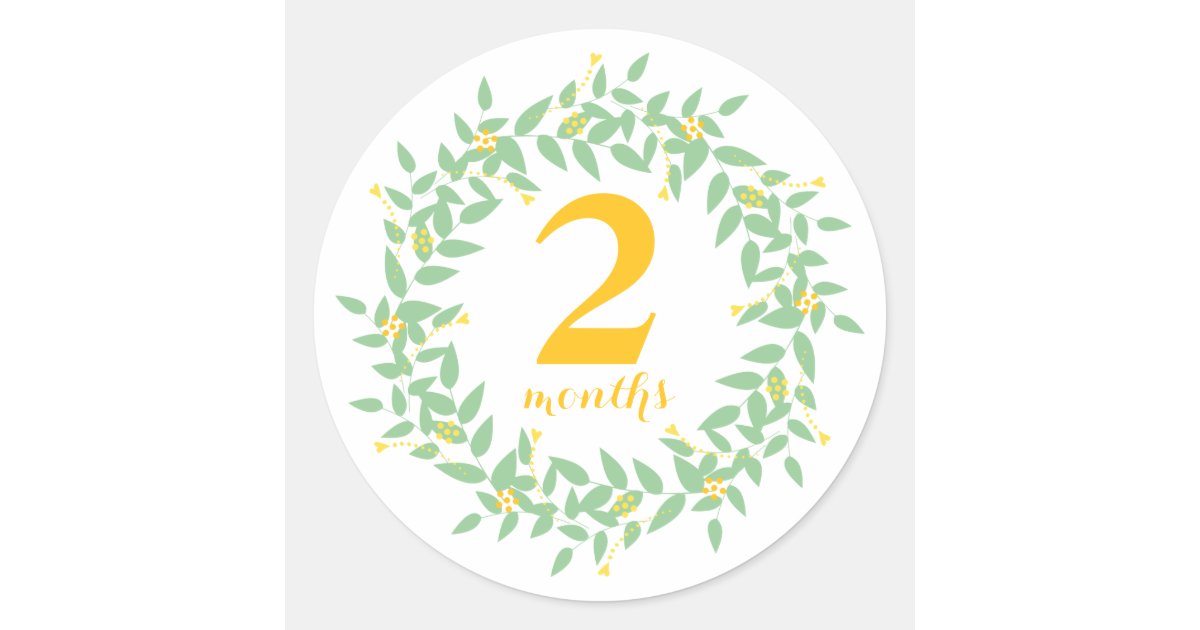 Baby 2 Months Classic Round Sticker, Glossy Classic Round Sticker | Zazzle