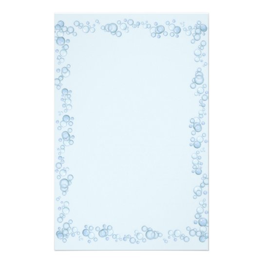 Baby Blue Bubble Border Design Stationery | Zazzle.co.uk