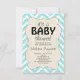 Baby Blue Chevron Baby Shower Invitation | Zazzle