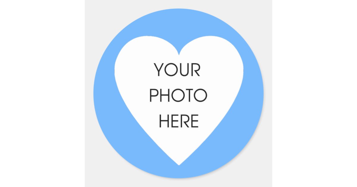 Baby Blue Heart Border Stickers - Customised | Zazzle