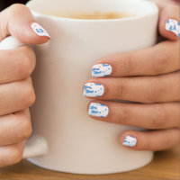 BABY BOY FOOTPRINTS NAIL DESIGN MINX NAIL ART