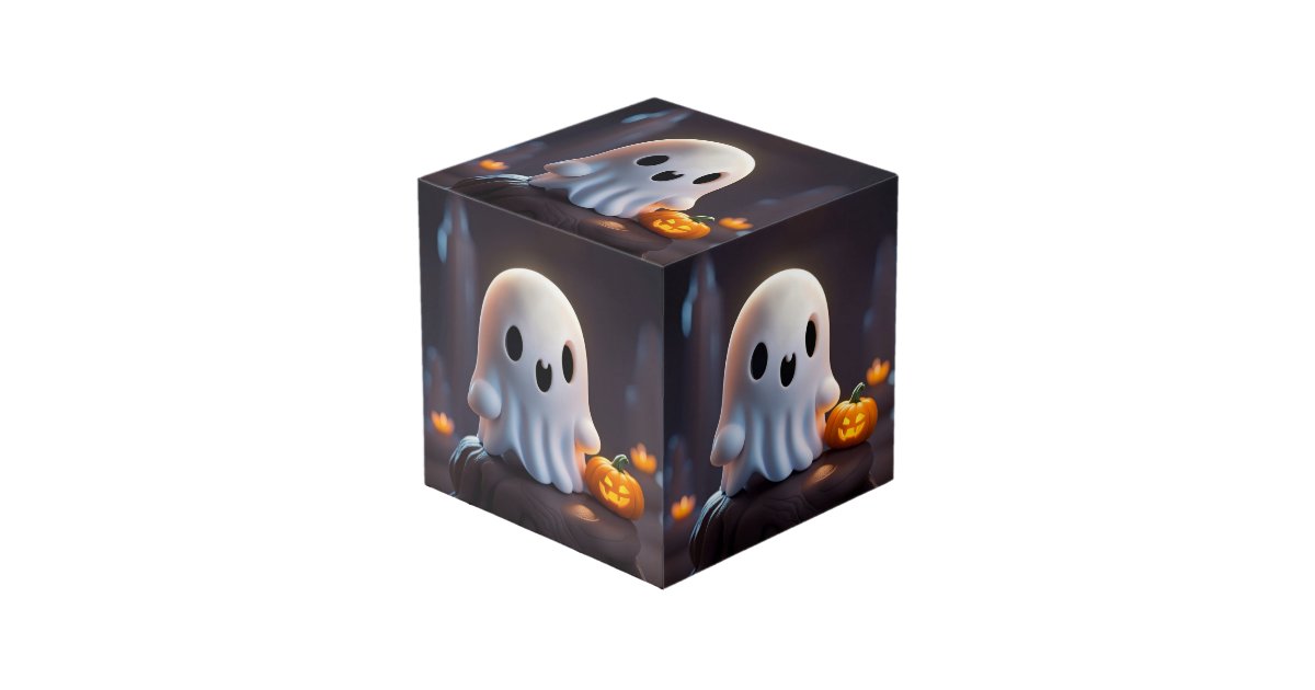 Baby Ghost Creepy Cute Halloween Character Cube | Zazzle