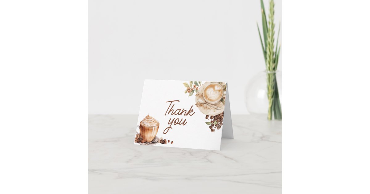 Baby is Brewing Coffee Bean Baby Shower Thank You Card | Zazzle