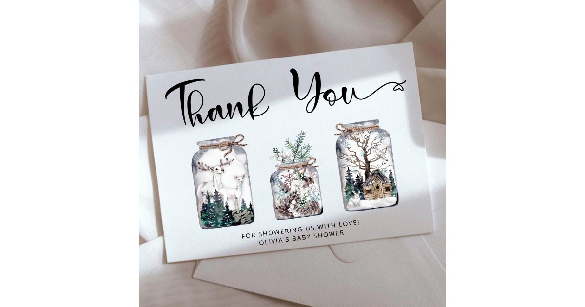 Baby its cold outside baby shower thank you card | Zazzle