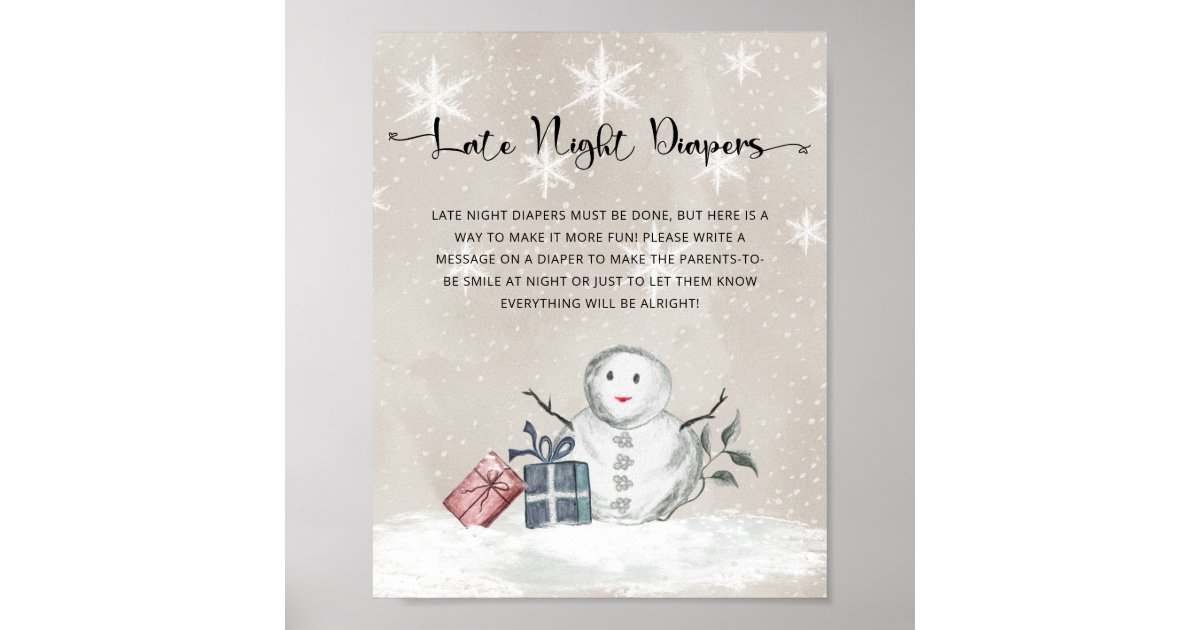Baby its cold outside Late night diapers game Poster | Zazzle
