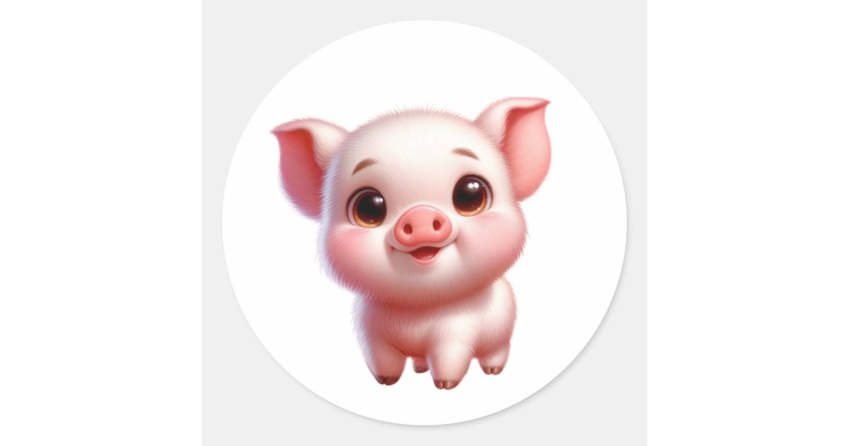 Baby Pig Classic Round Sticker | Zazzle