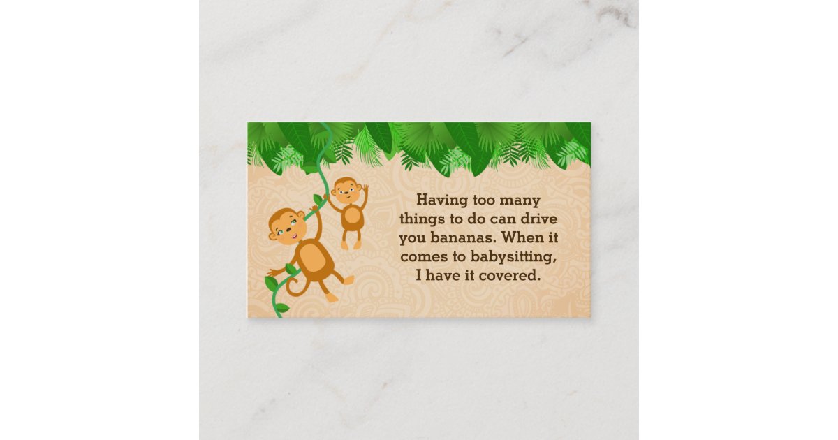 Babysitter Slogans Business Cards | Zazzle