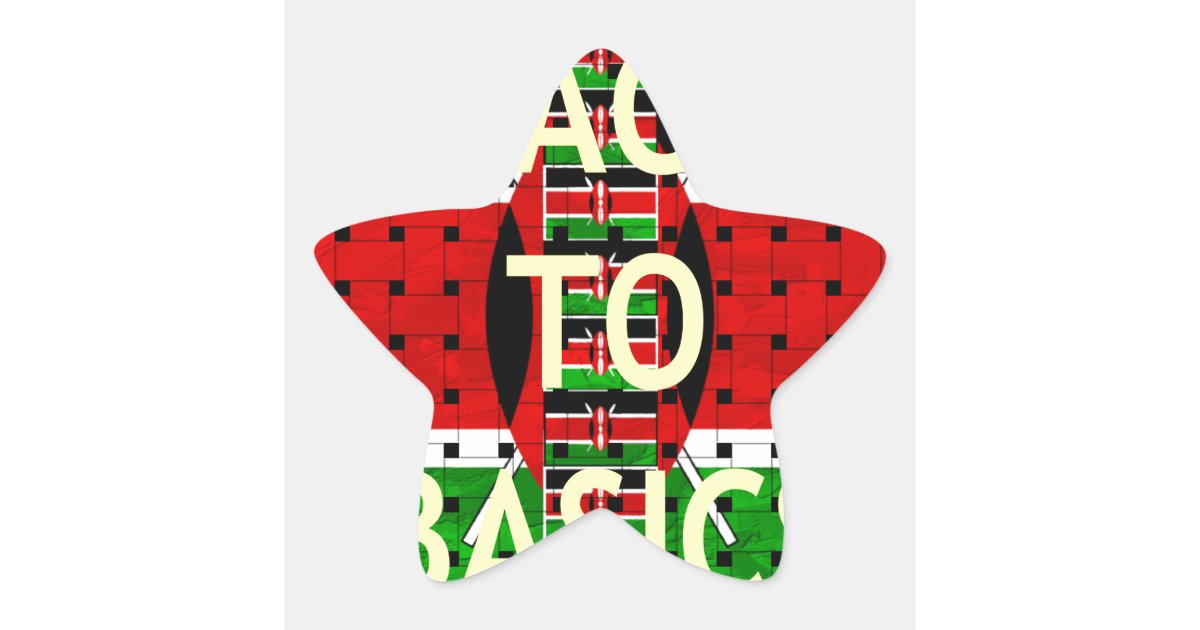 Back to Basics: Kenya Flag-Themed Weaving Culture Star Sticker | Zazzle