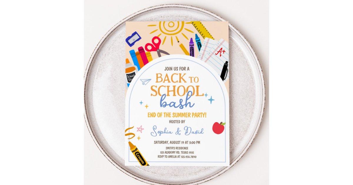 Back to School Bash Party Invitation | Zazzle