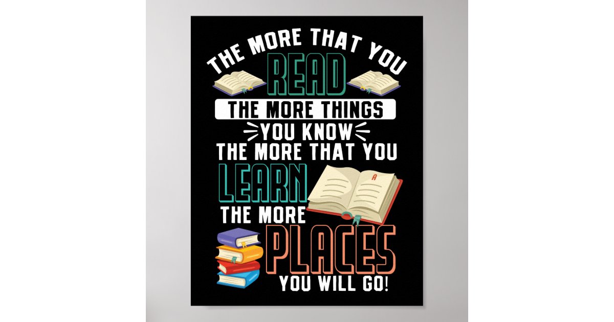 Back To School Teacher The More That You Read Poster | Zazzle