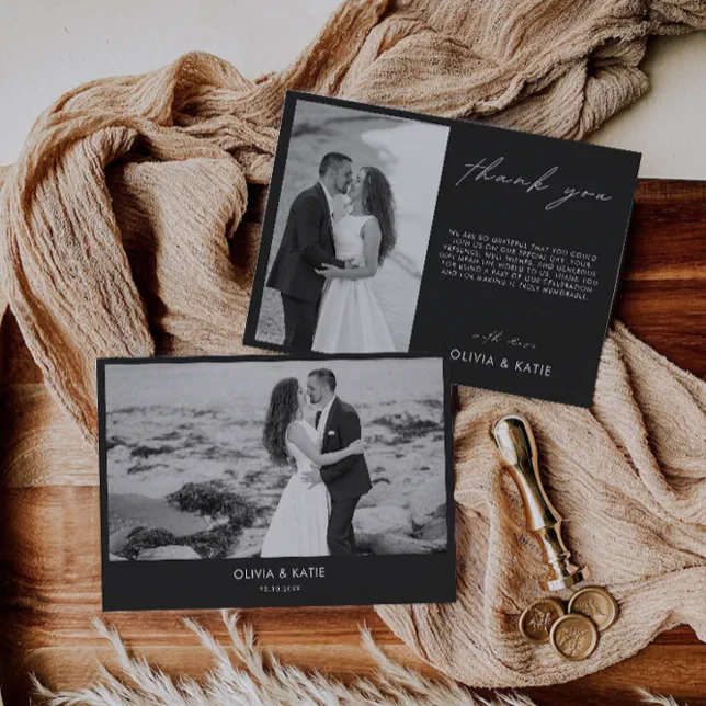 Back Wedding Thank You Card | Zazzle