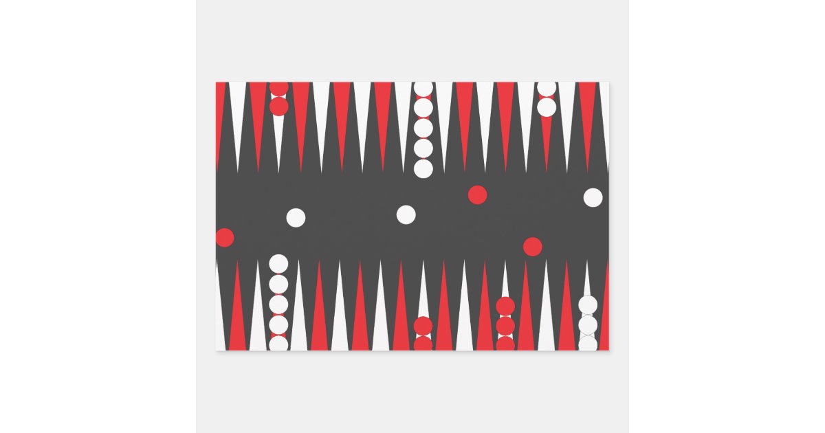 Backgammon Board Layout With Checkers Wrapping Paper Sheet | Zazzle