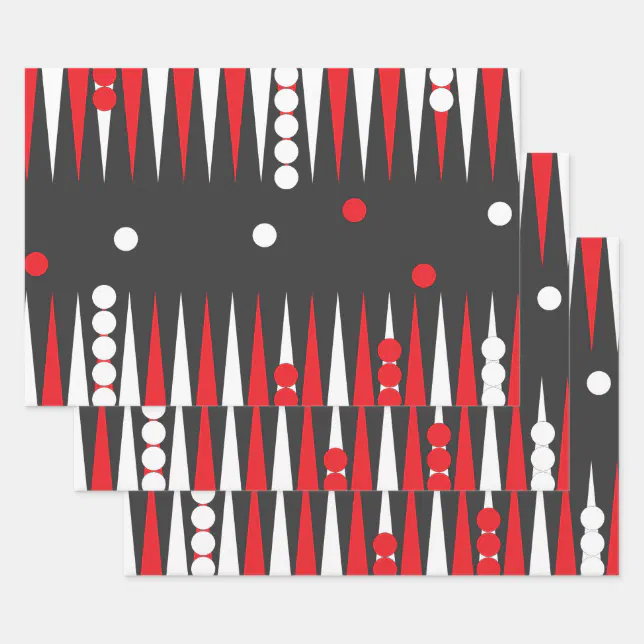 Backgammon Board Layout With Checkers Wrapping Paper Sheet | Zazzle