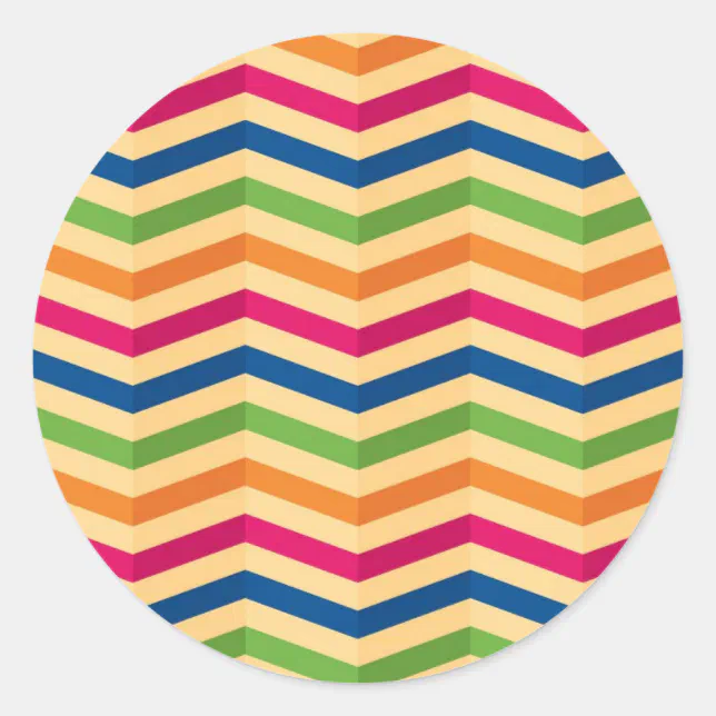 Background with stripes in retro classic round sticker | Zazzle
