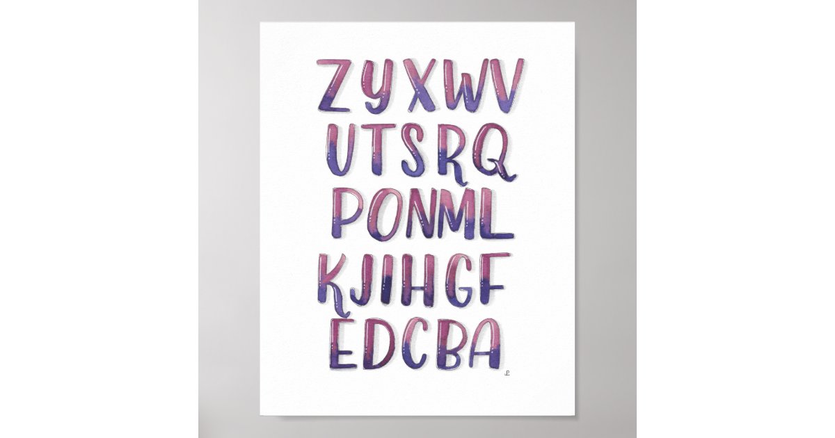 Backwards Alphabet Poster | Zazzle
