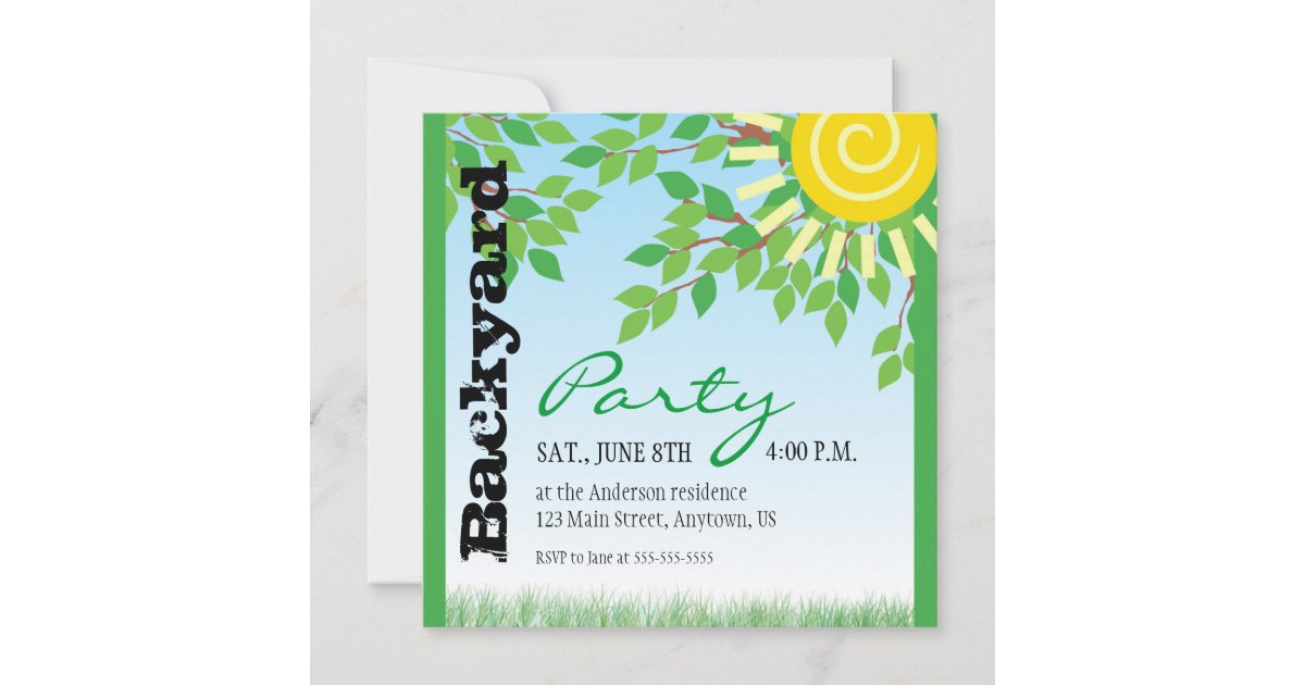 Backyard Party invitation | Zazzle