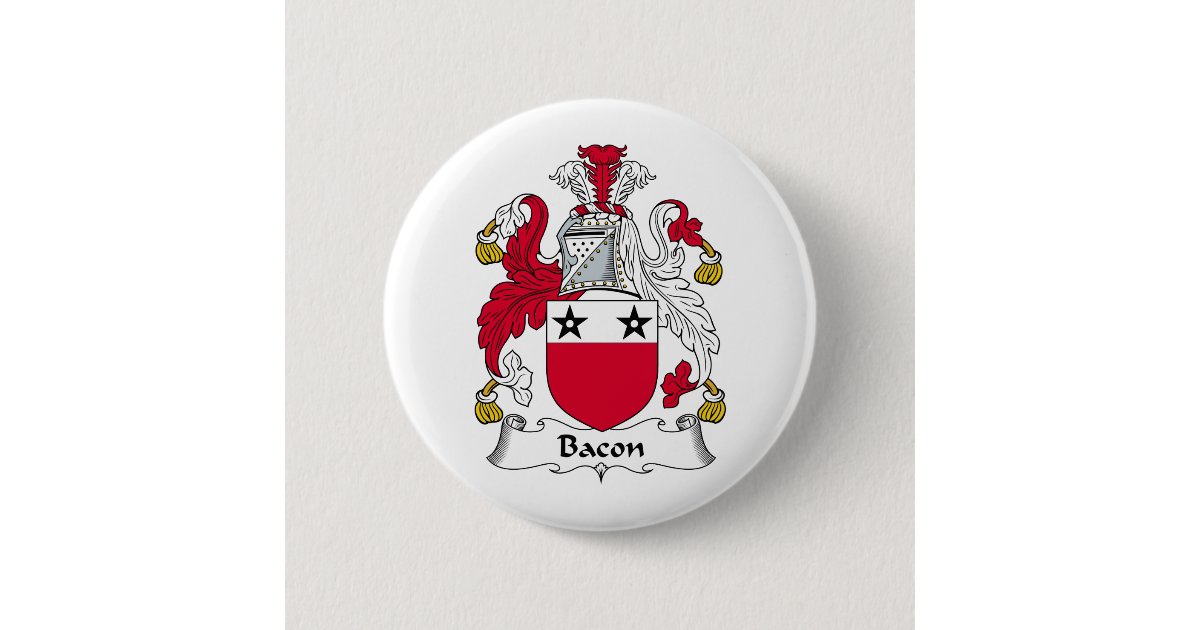 Bacon Family Crest 6 Cm Round Badge | Zazzle