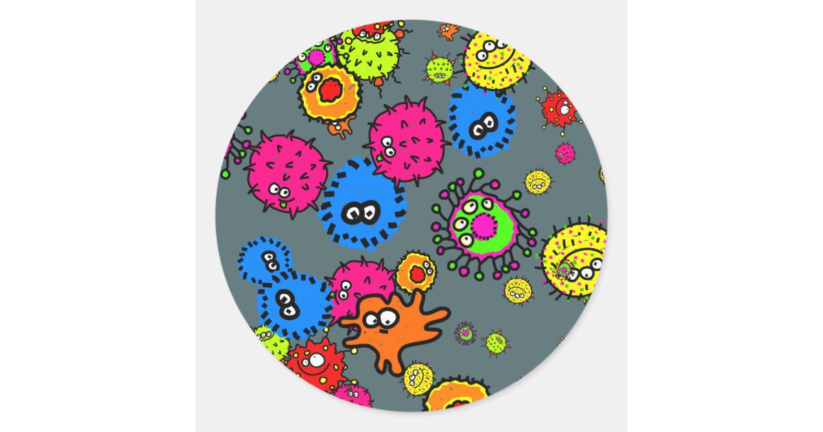 Bacteria Wallpaper Classic Round Sticker | Zazzle
