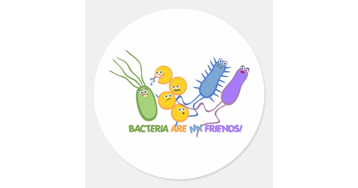 Bacterial Friends Classic Round Sticker | Zazzle