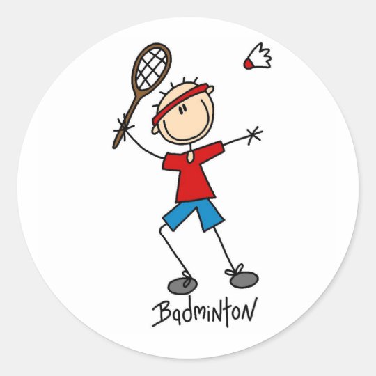 Badminton Player T-shirts and Gifts Classic Round Sticker | Zazzle.co.uk