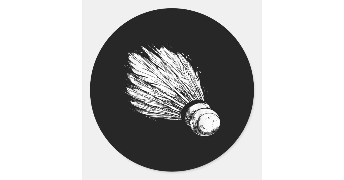Badminton Shuttle Player Classic Round Sticker | Zazzle