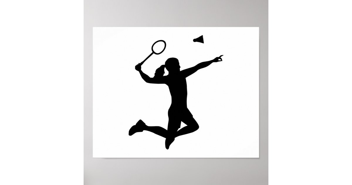 Badminton woman girl poster | Zazzle