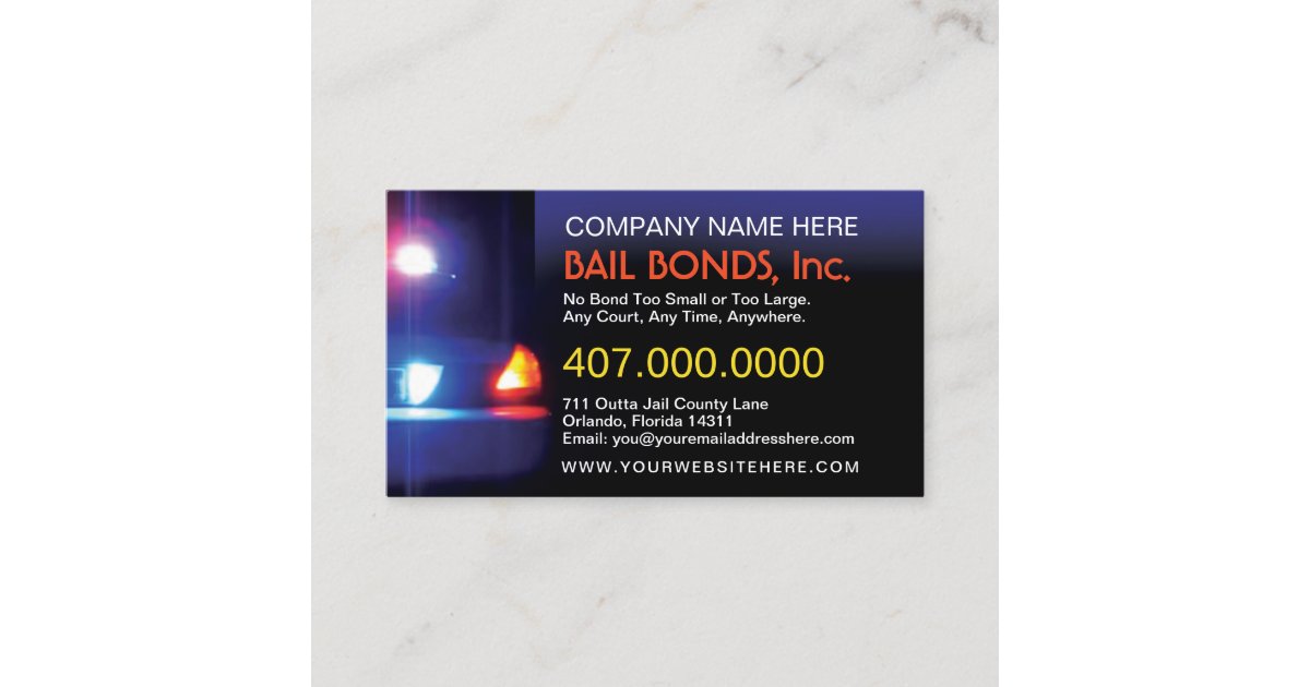 Bail Bonds Customisable Business Card Template | Zazzle