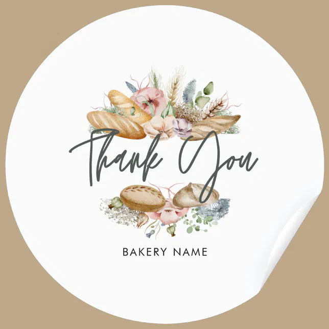 Bakery Baking Pastry Homemade Thank You Classic Round Sticker | Zazzle
