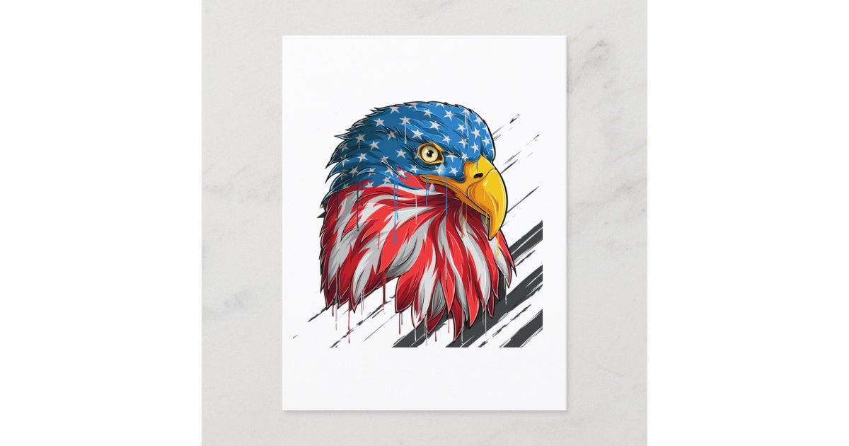 Bald Eagle Bird USA Flag Crying Symbol Postcard | Zazzle