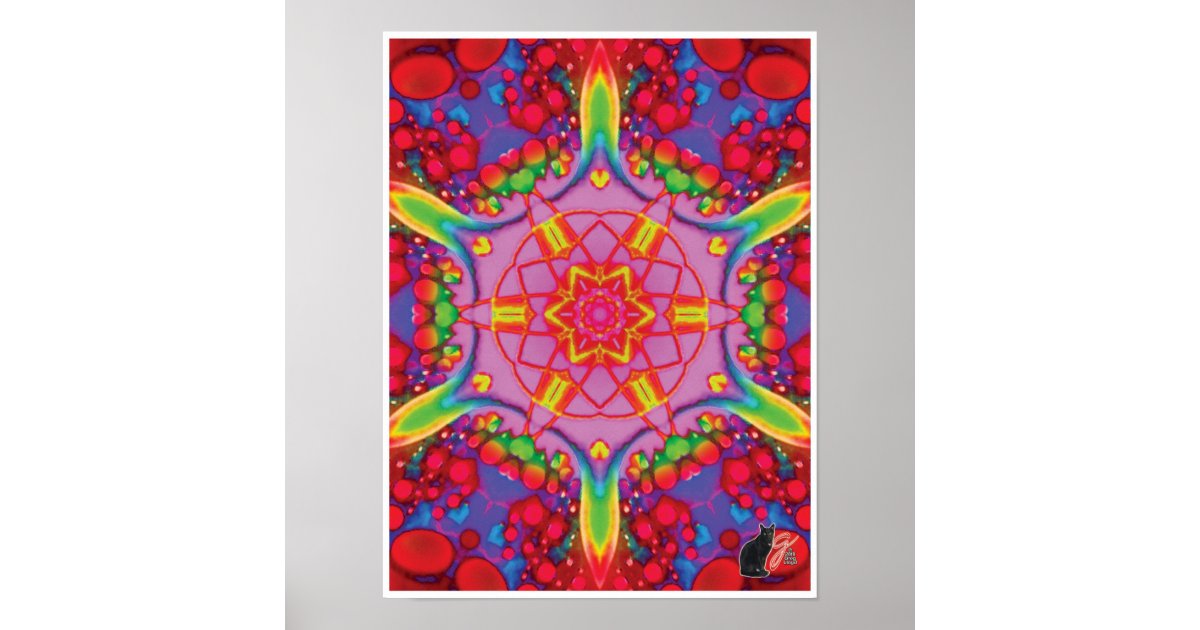 Bali Kinetic Collage Kaleidoscope Poster | Zazzle