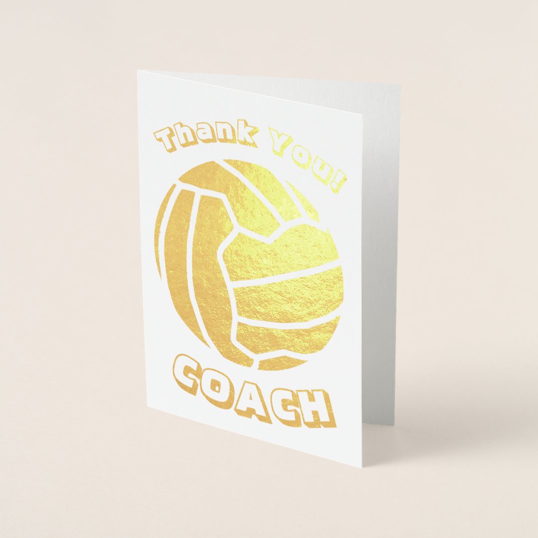 Ball Theme Netball Coach Thank You Gold Foil Card | Zazzle