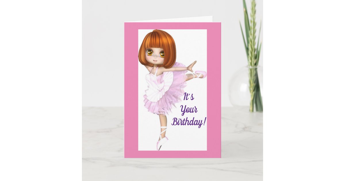 Ballerina Happy Birthday Card | Zazzle.co.uk
