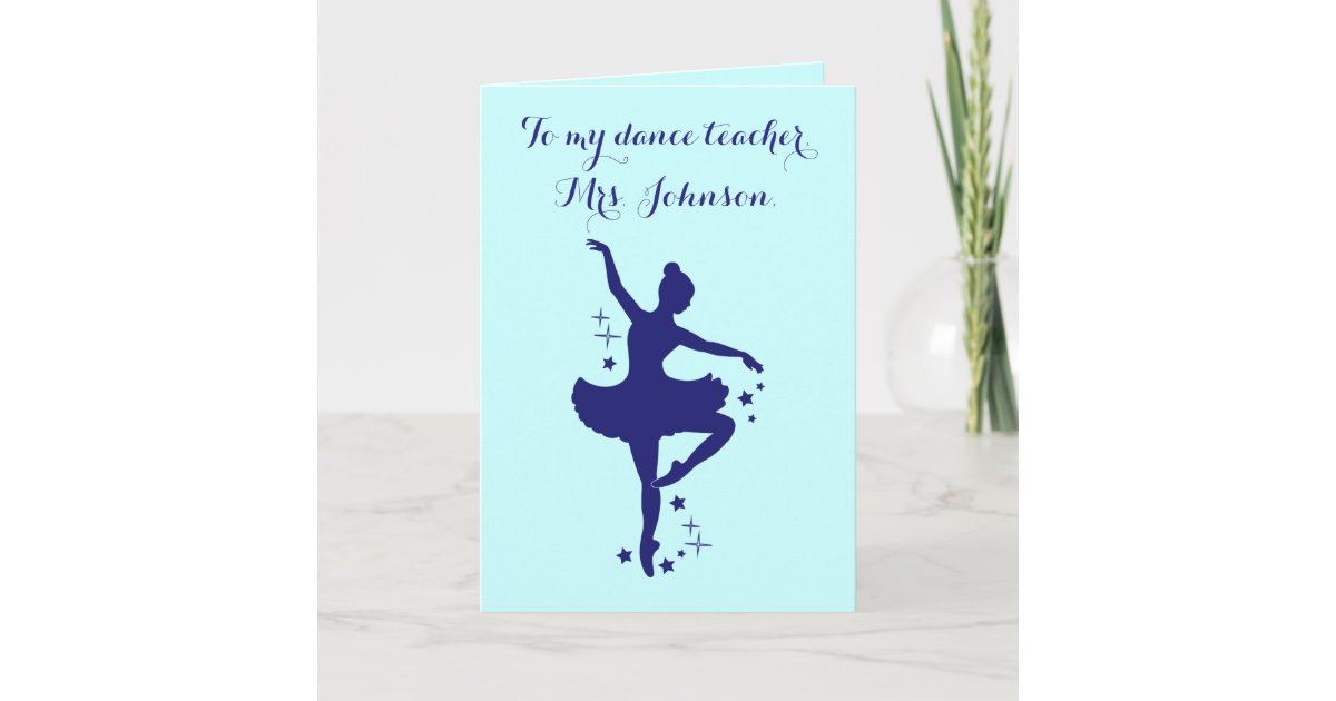 Ballet Teacher Thank You Dancer with Stars | Zazzle.co.uk