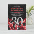 Balloons Red 30th Birthday Invitation | Zazzle