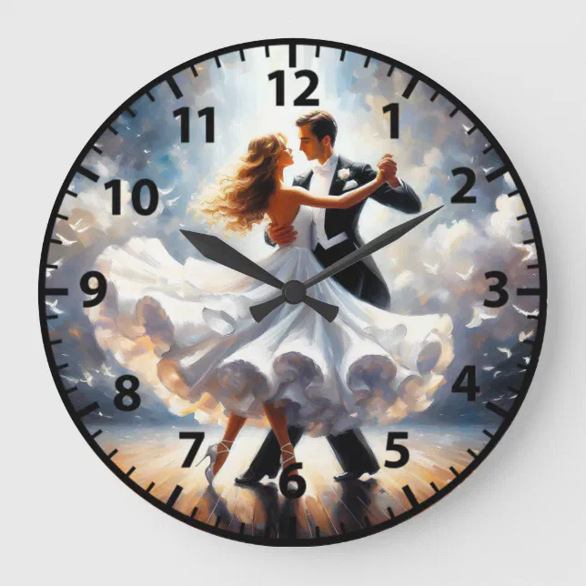 Ballroom Dancing Swing Dance Couples Large Clock | Zazzle