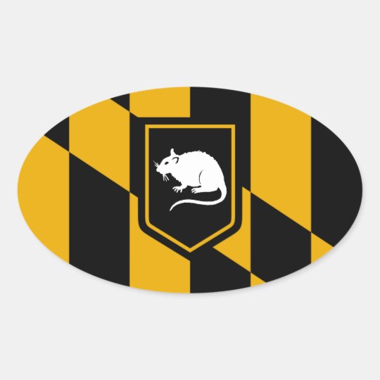 Baltimore Flag Rat Oval Sticker | Zazzle.co.uk