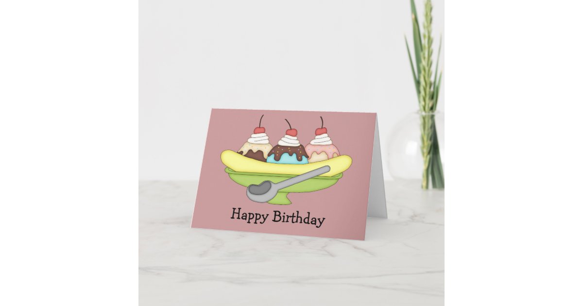 Banana Split Birthday Card | Zazzle