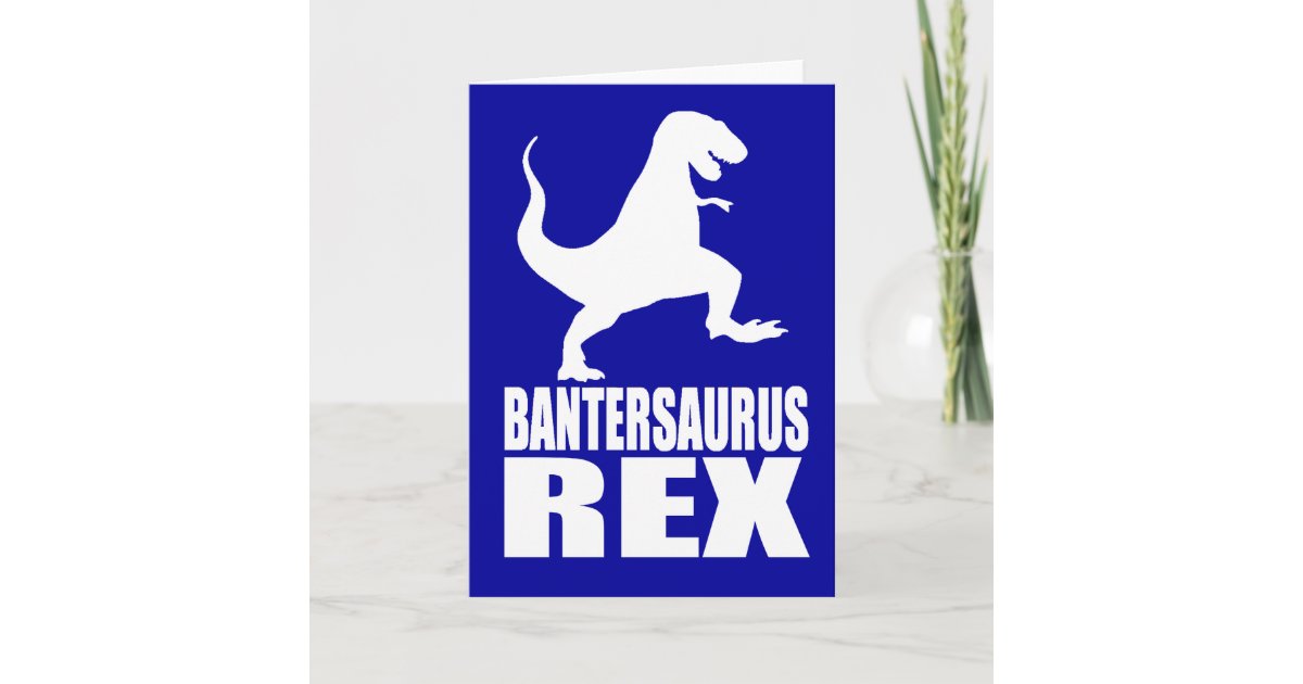 Bantersaurus Rex Uni Banter Secret Santa Holiday Card | Zazzle