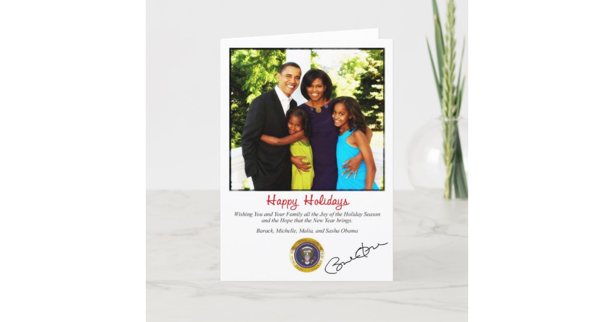 Barack Obama Holiday Christmas Card | Zazzle