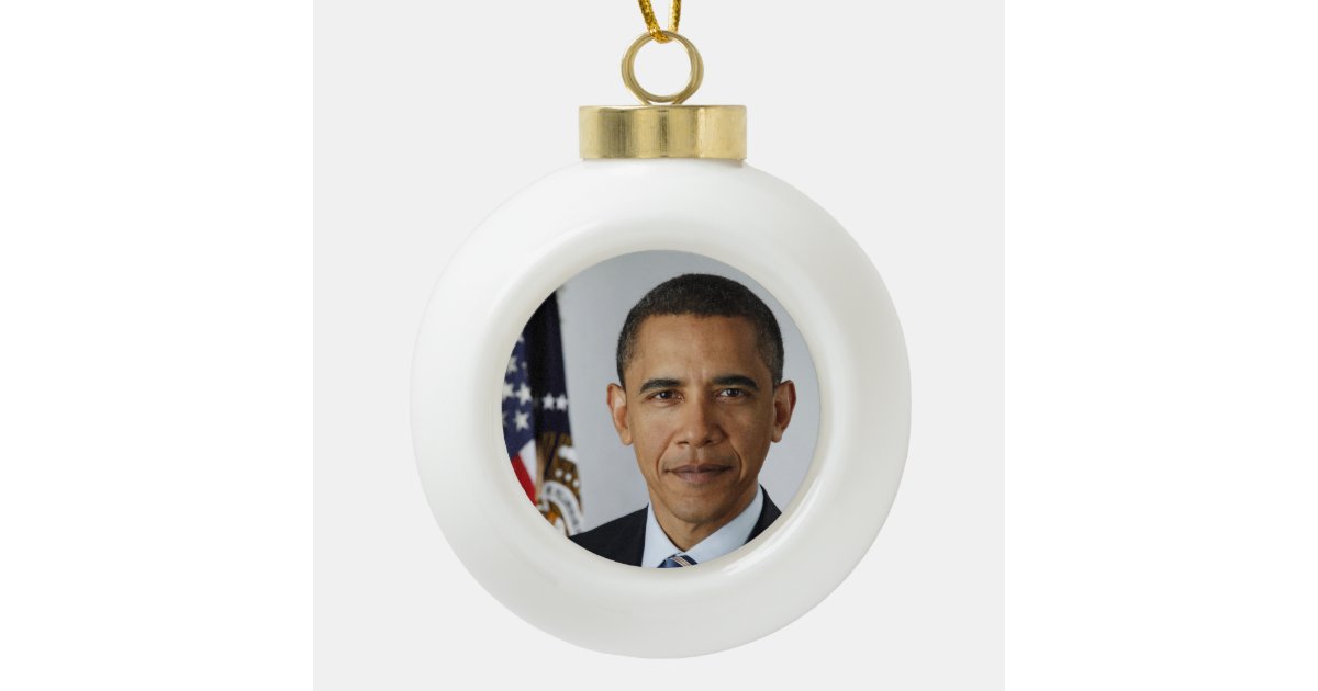 Barack Obama US President White House Portrait Ceramic Ball Christmas ...