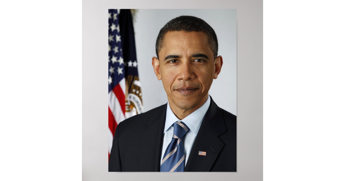 Barack Obama US President White House Portrait Poster | Zazzle
