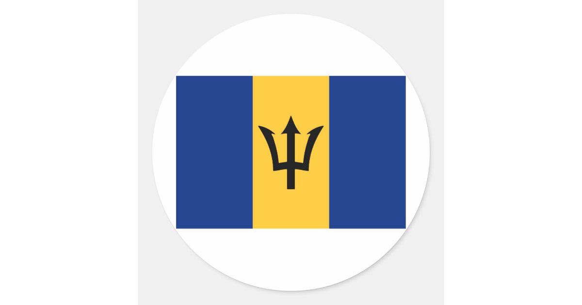 Barbados Flag Design Classic Round Sticker | Zazzle