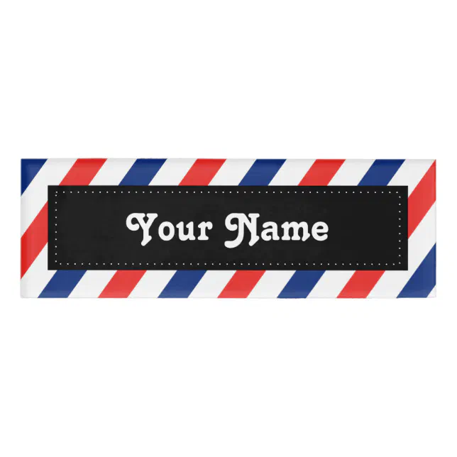 Barber Stripes Name Tag | Zazzle
