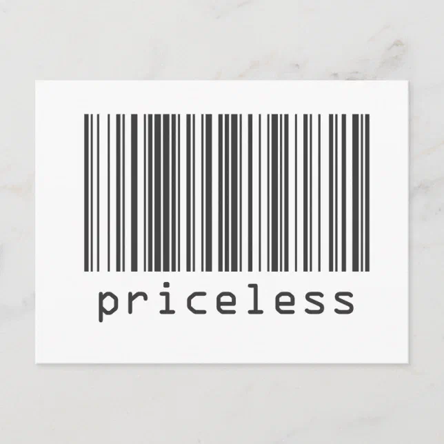 Barcode - Priceless Postcard | Zazzle
