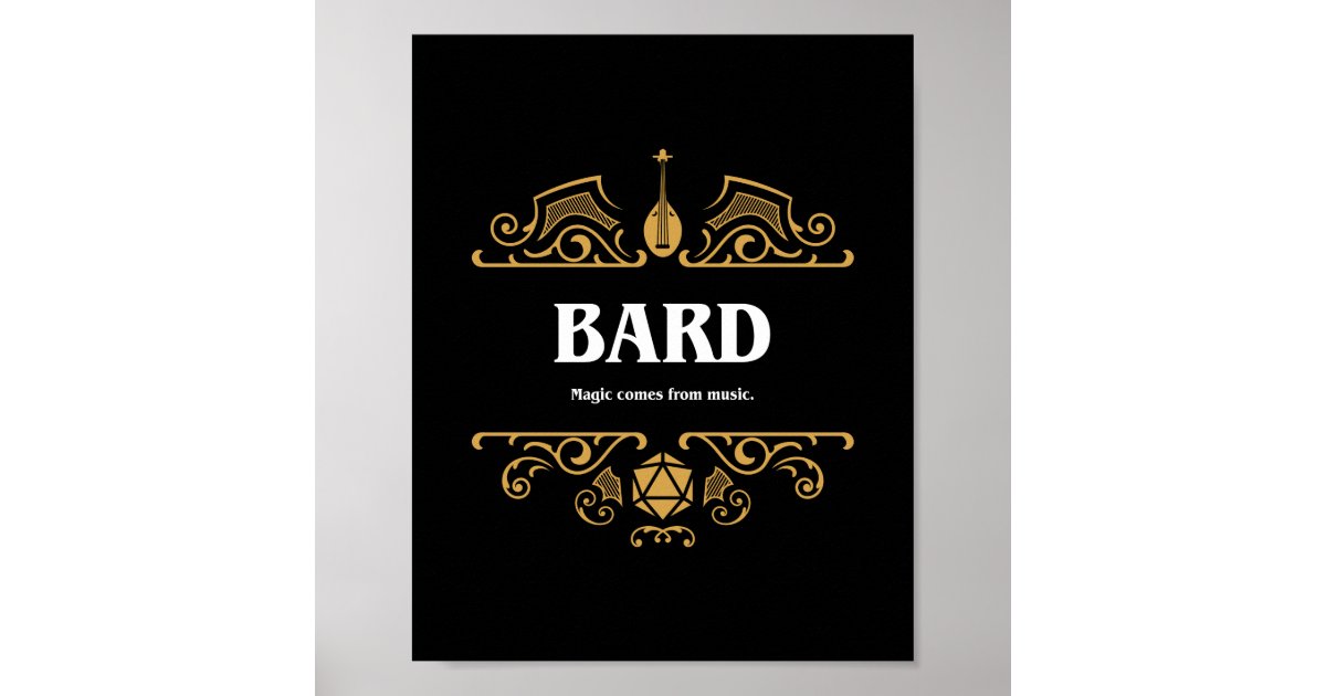 Bard Class Tabletop RPG Gaming Poster | Zazzle