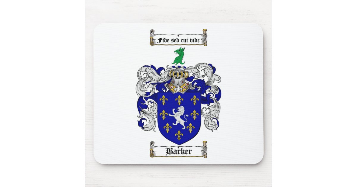 BARKER FAMILY CREST - BARKER COAT OF ARMS MOUSE MAT | Zazzle