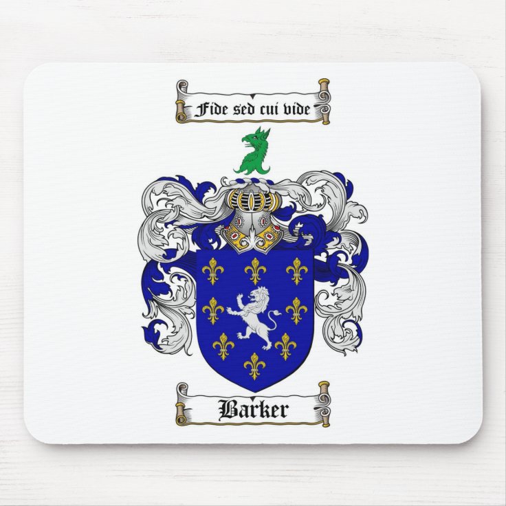 BARKER FAMILY CREST - BARKER COAT OF ARMS MOUSE MAT | Zazzle